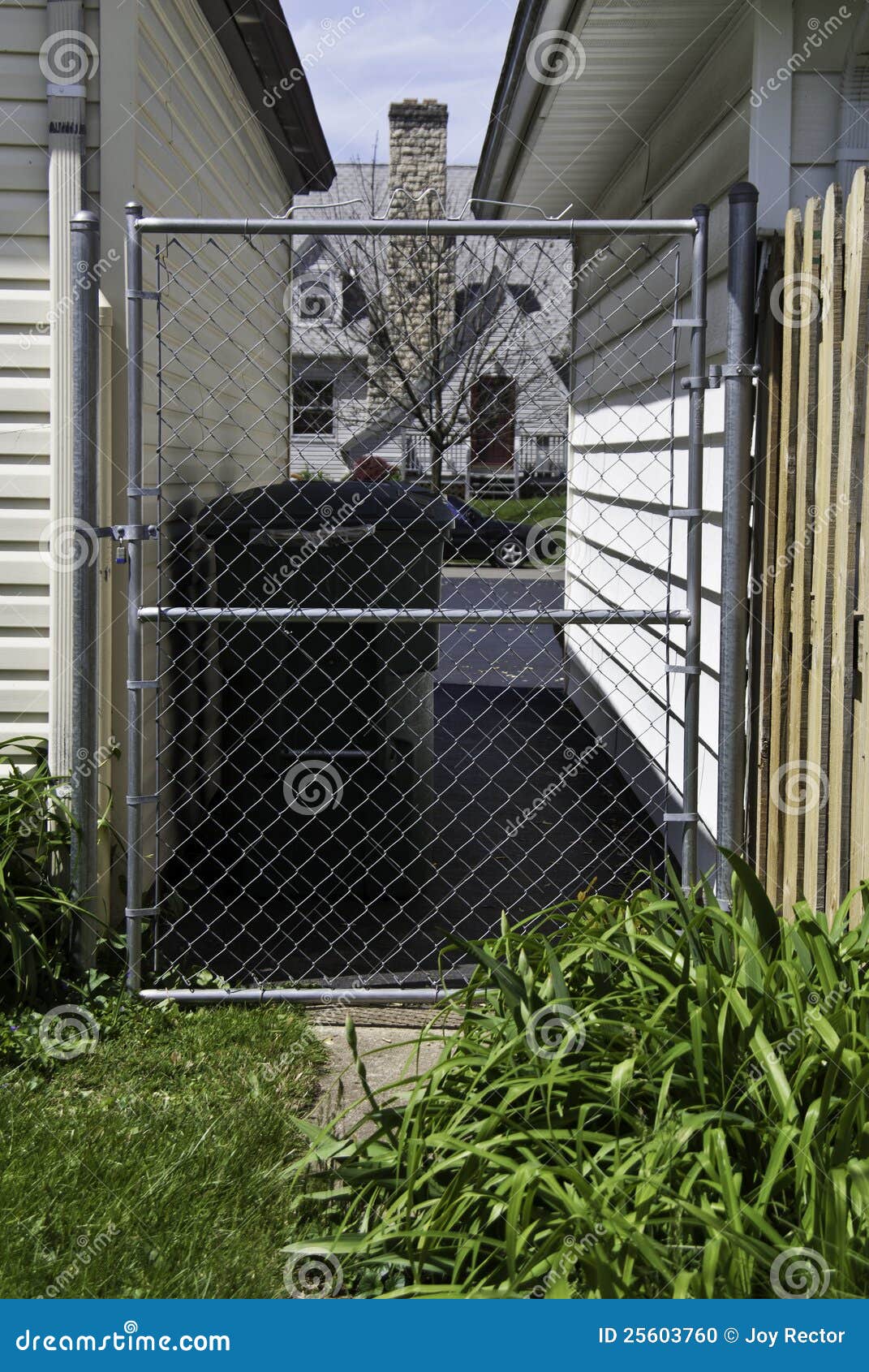 Narrow Walkway stock photo. Image of sunny, property - 25603760