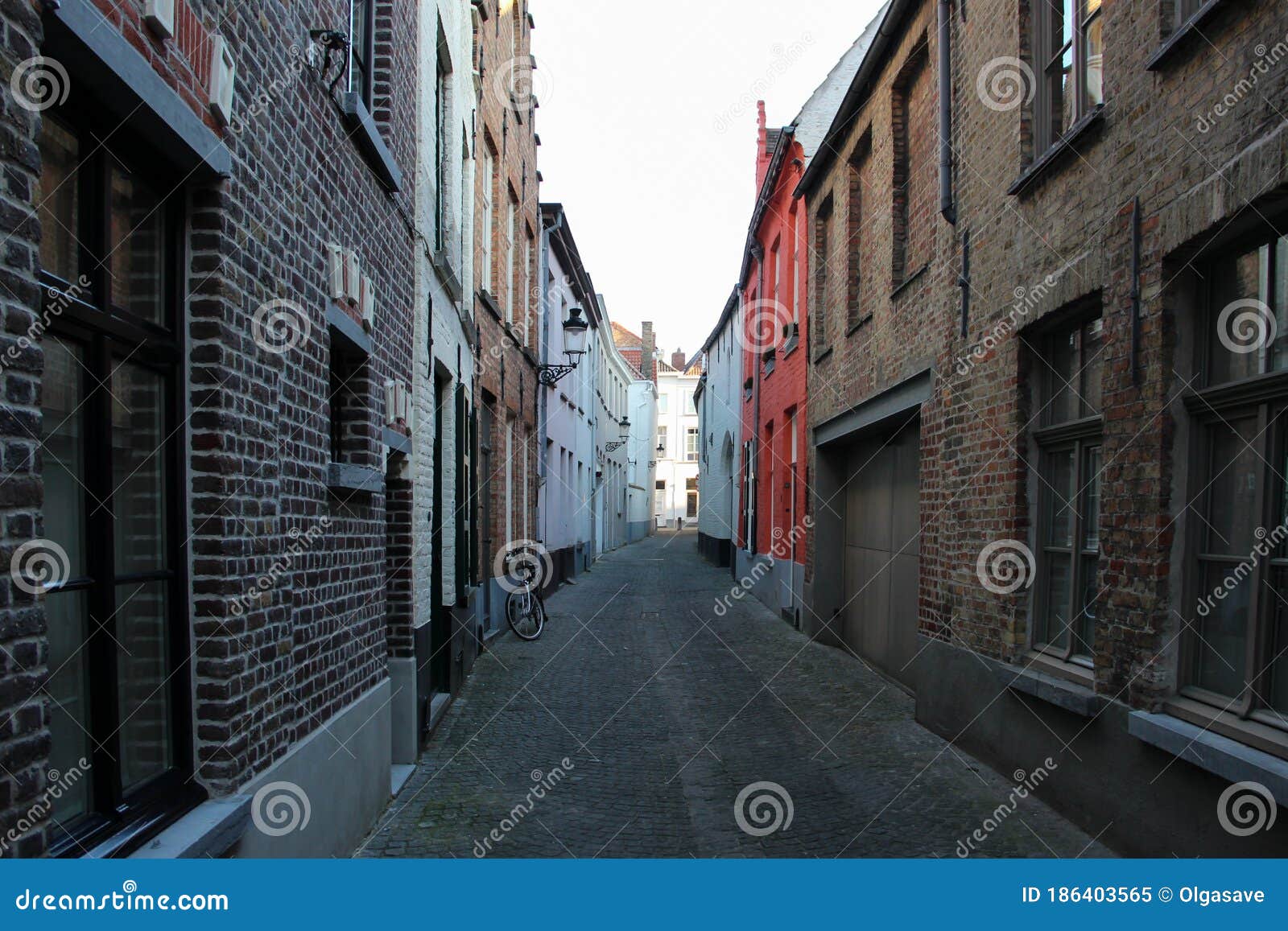 A Narrow Walkway Along Old Town Buildings Stock Image - Image of ...