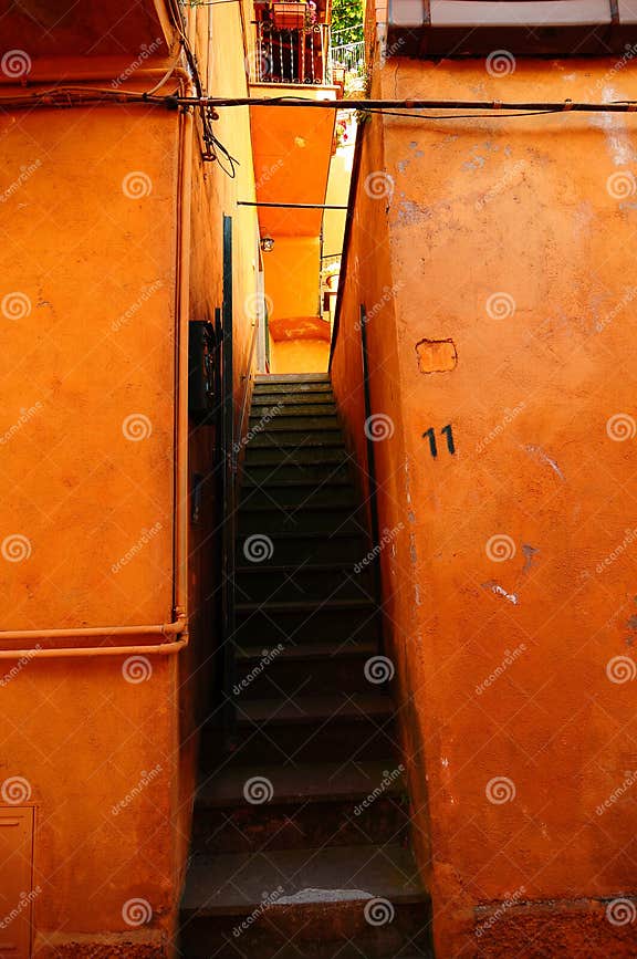 Narrow way stock image. Image of narrow, home, stairs - 22321843