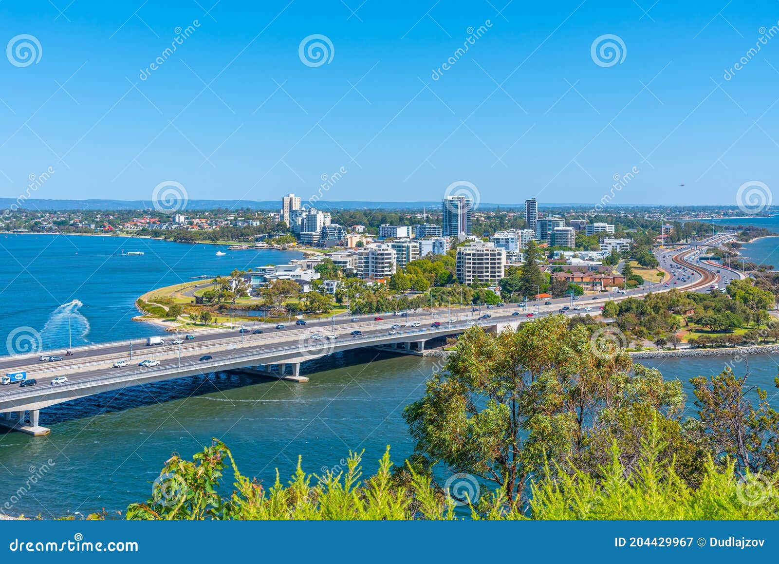 Narrows Bridge Leading To South Perth in Australia Stock Image - Image ...