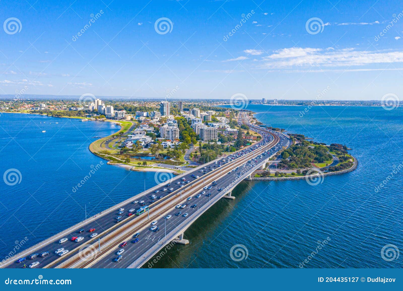 Narrows Bridge Leading To South Perth in Australia Stock Image - Image ...