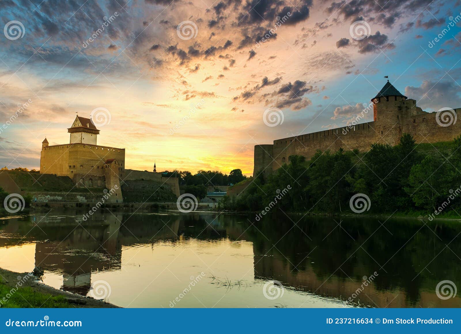 Narva and Ivangorod Fortresses Stock Photo - Image of fortresses ...