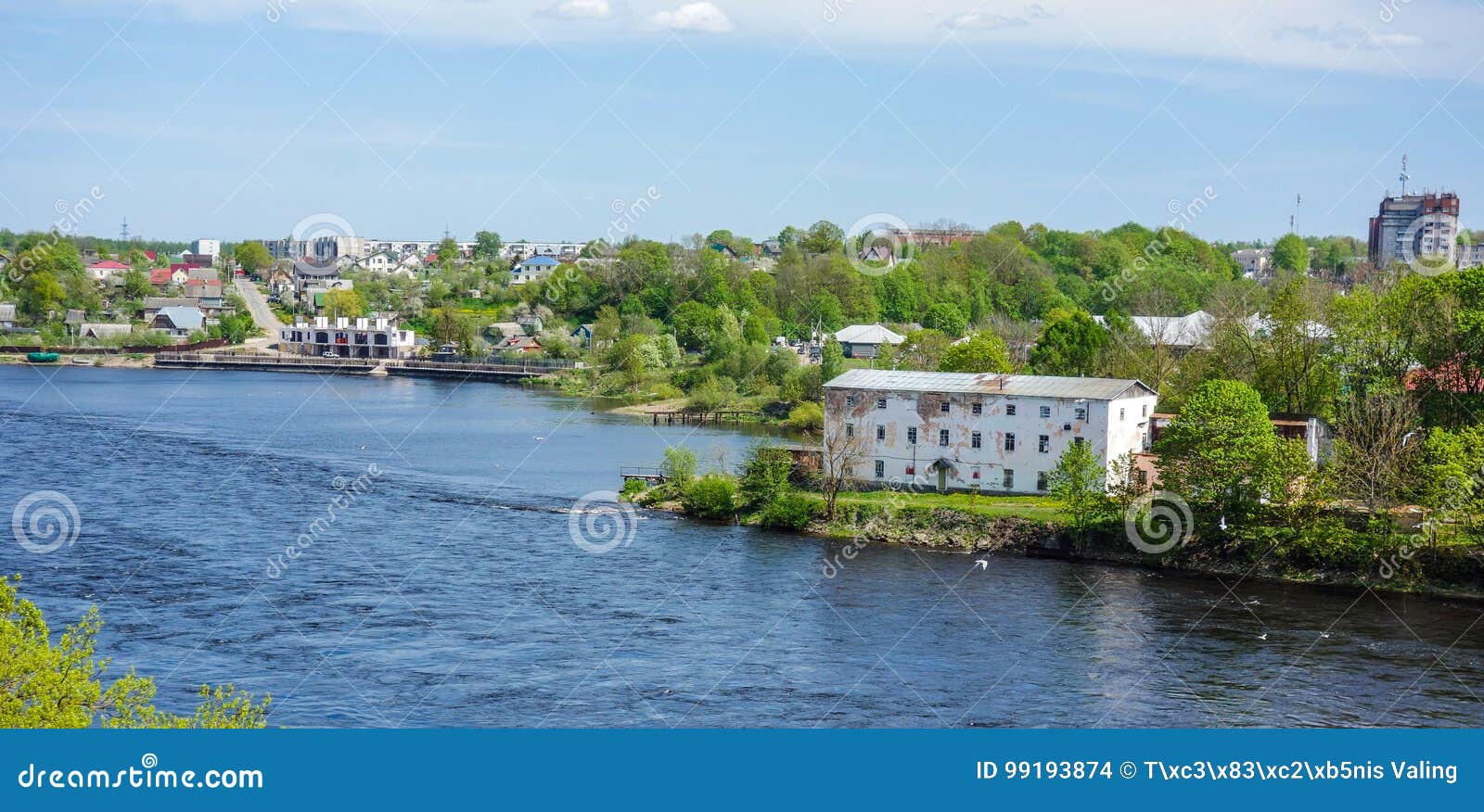 Narva river towards Russia stock photo. Image of border - 99193874