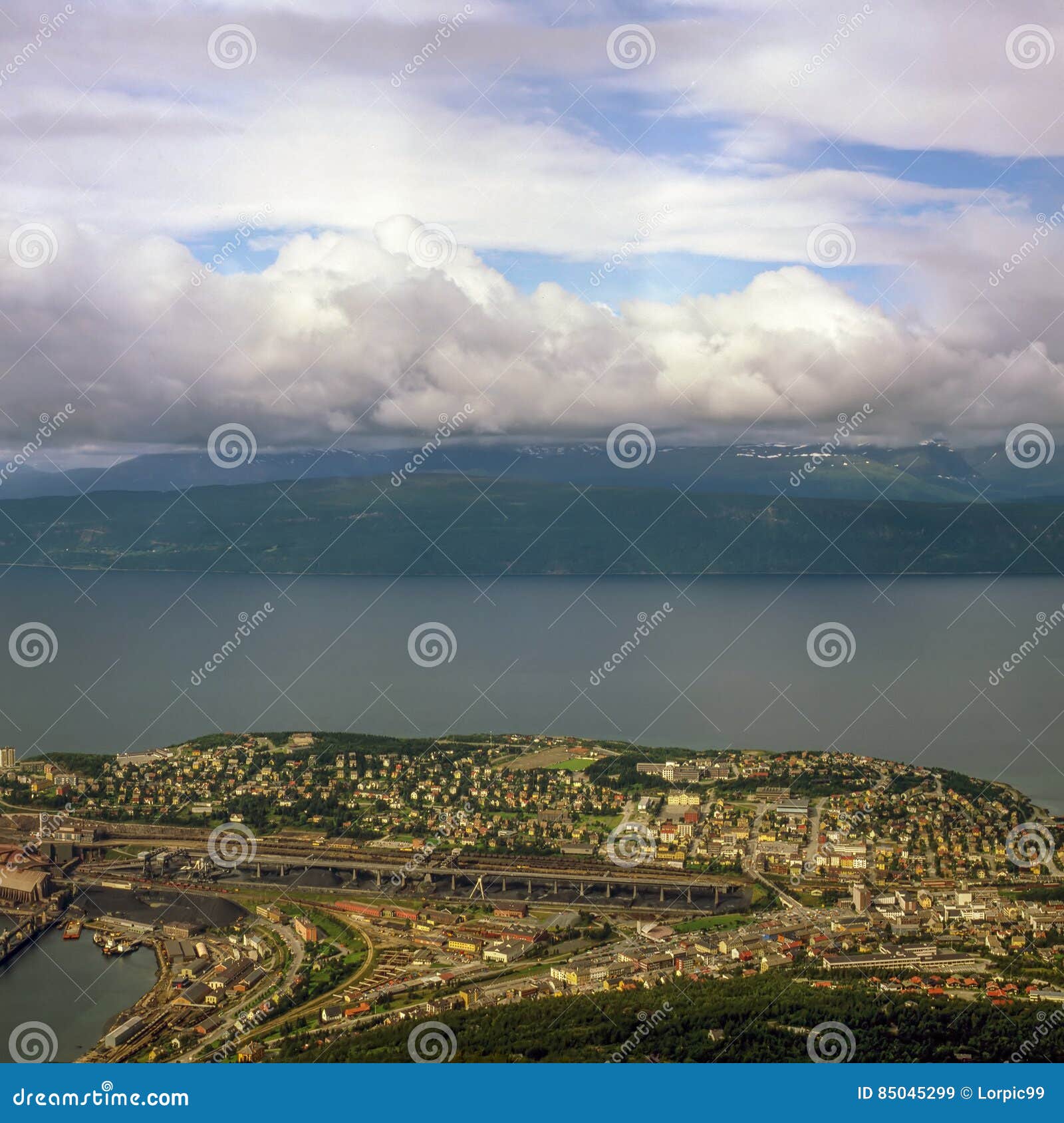 Narvik, Norway stock image. Image of harbor, hill, grass - 85045299