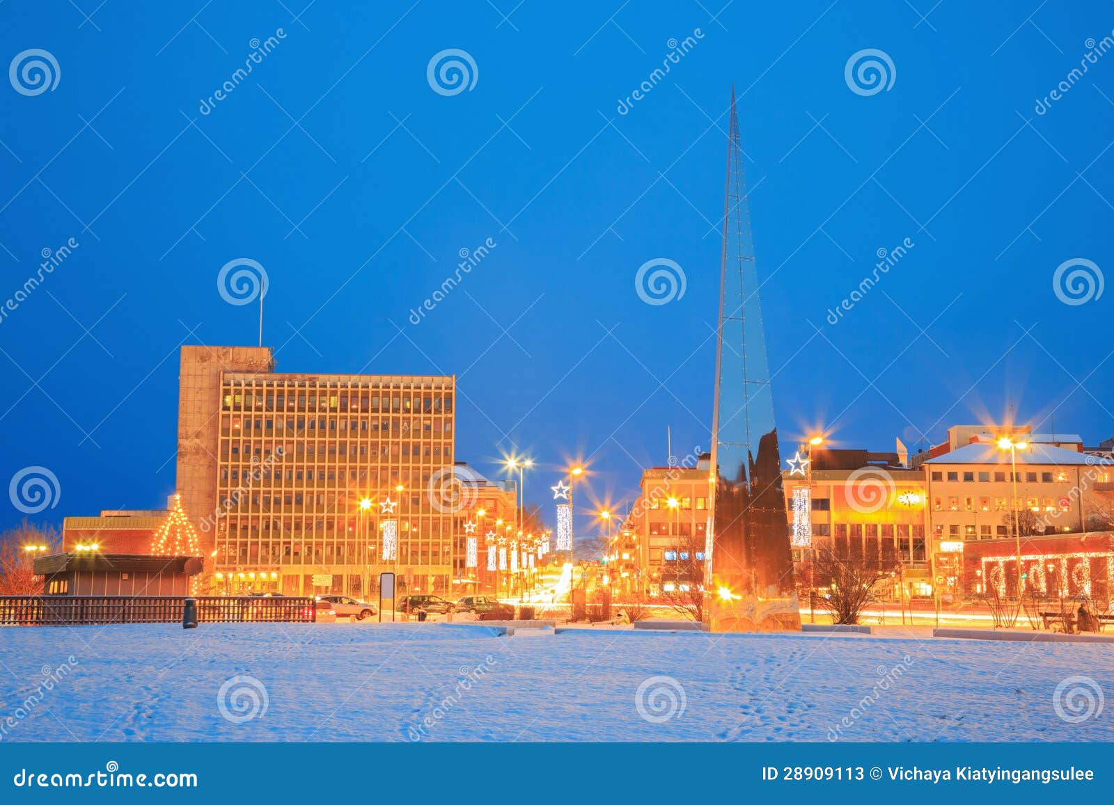 Narvik Town Square Norway stock image. Image of building - 28909113