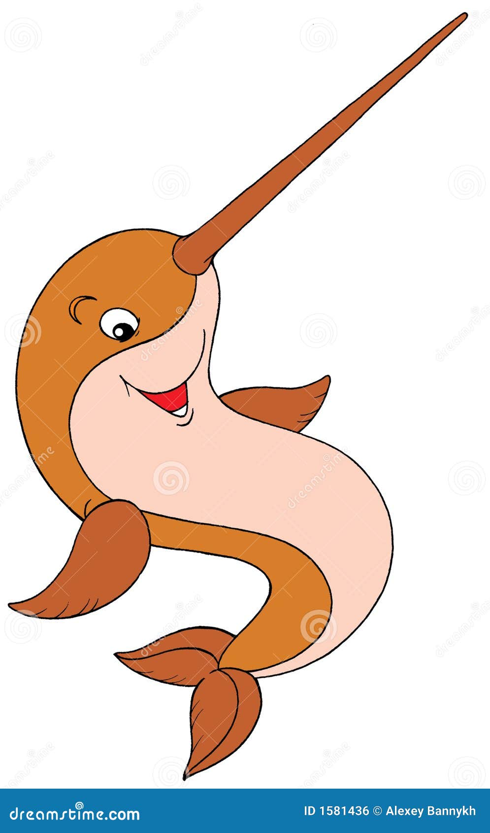 Narwhal stock vector. Illustration of clipart, contour - 1581436