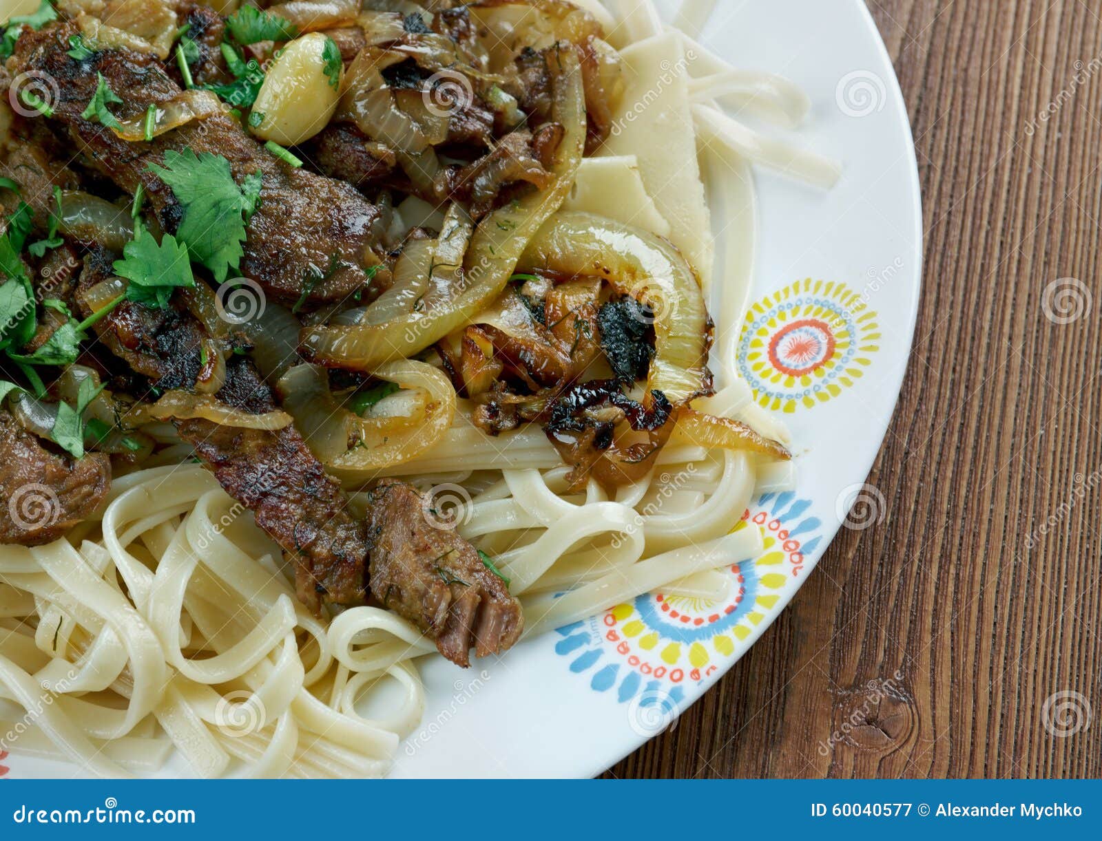 Naryn - lamb with noodles stock image. Image of central - 60040577
