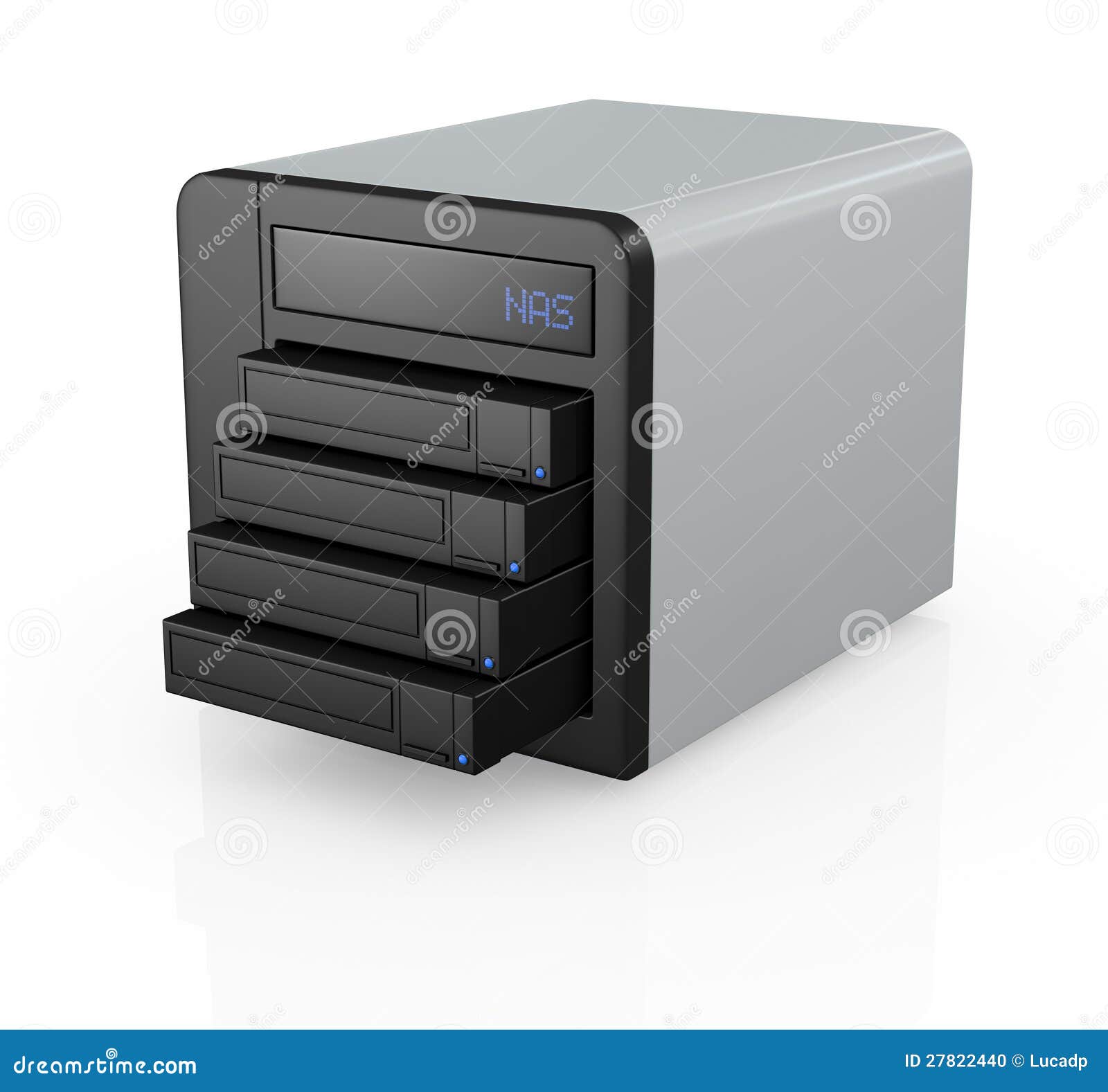 Nas with four disks stock illustration. Illustration of networking ...