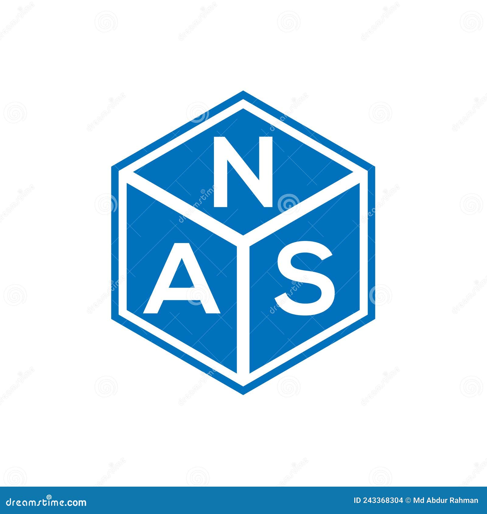 NAS Letter Logo Design on Black Background. NAS Creative Initials ...