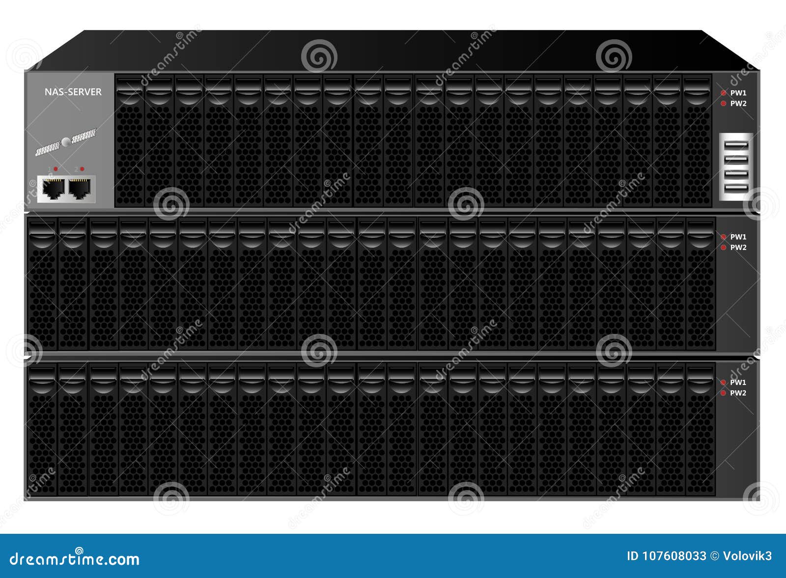 NAS-server Carrier Class for Data Centers. Stock Vector - Illustration ...