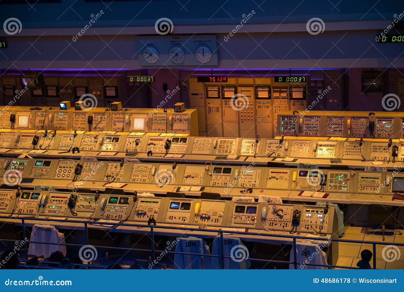 NASA Kennedy Space Center Di Apollo Mission Control Fotografia Stock ...