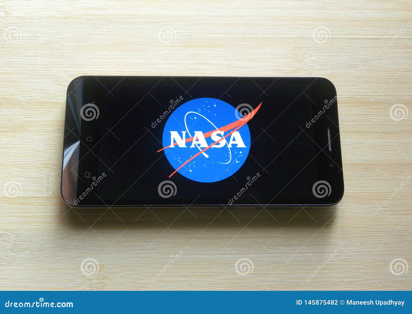 NASA on mobile phone editorial photography. Image of modern - 145875482