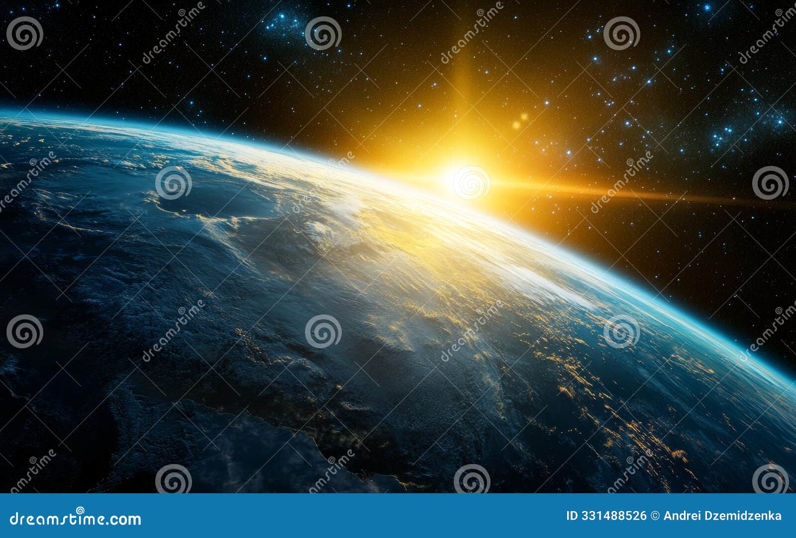 NASA-provided Image of the Sunrise Over the Earth Planet. Science ...