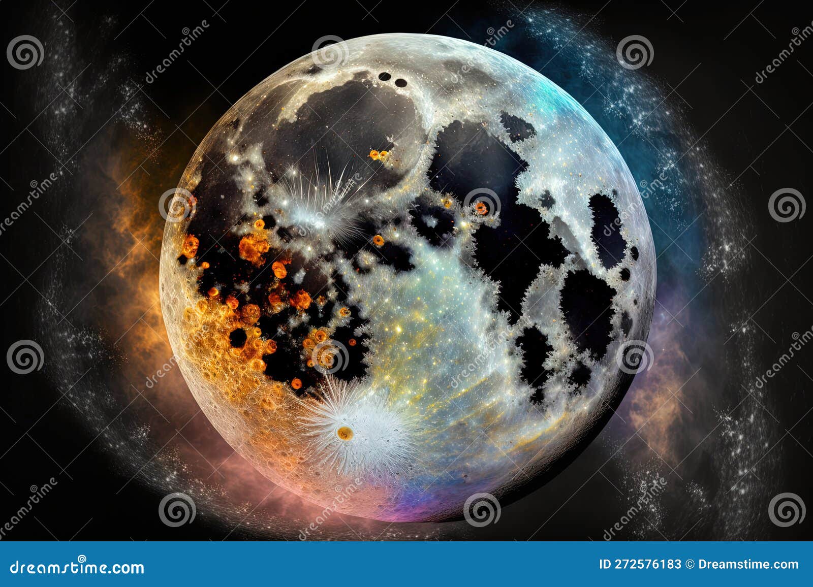 NASA-provided Picture Elements Space Full Moon Stock Illustration ...