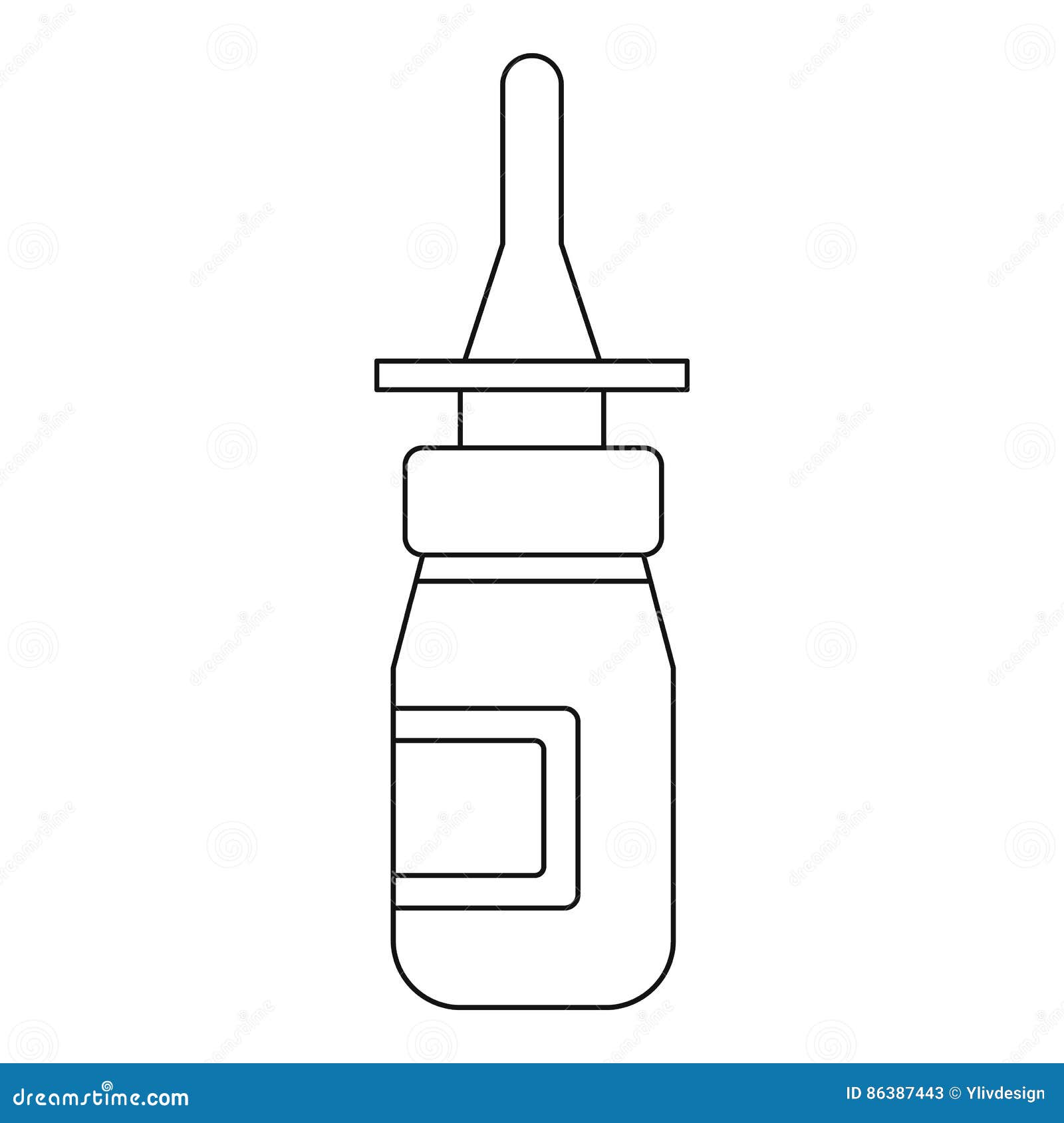 Nasal Drops Icon, Outline Style Stock Vector - Illustration of closed ...