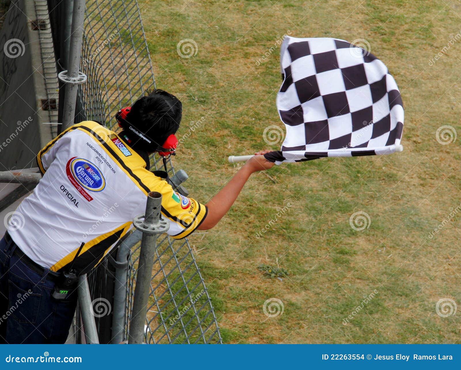 Man with Flag in the Car Race Nascar in Mexico City Editorial Stock ...