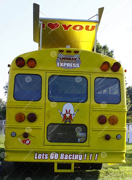 NASCAR Bus editorial stock image. Image of gold, drive - 25607689