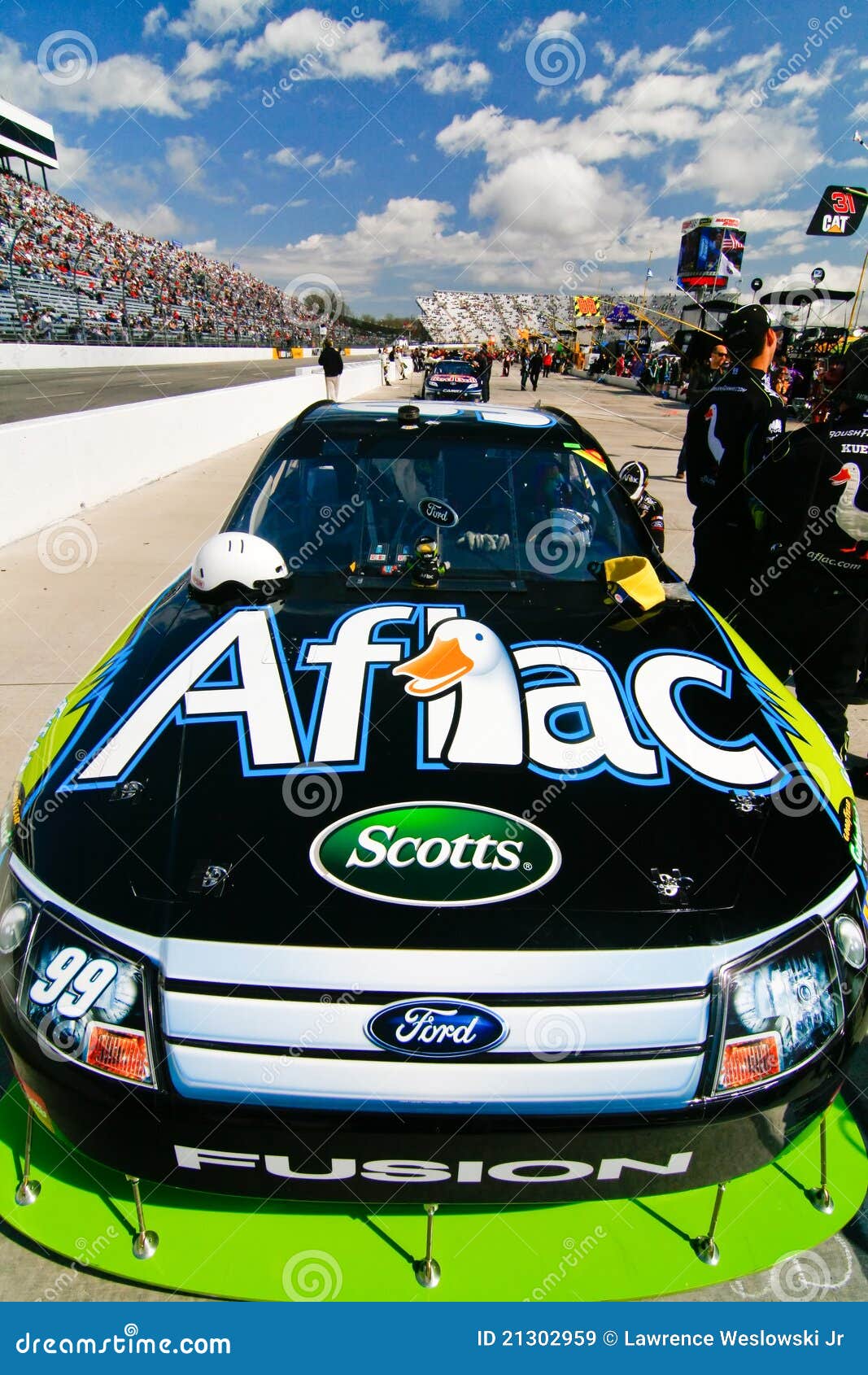 NASCAR -Edwards #99 Aflac Ford Hood Editorial Stock Image - Image of ...