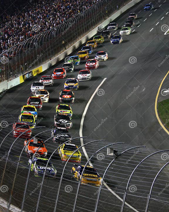 NASCAR - Racing through Turn 1! Editorial Image - Image of motorsports ...