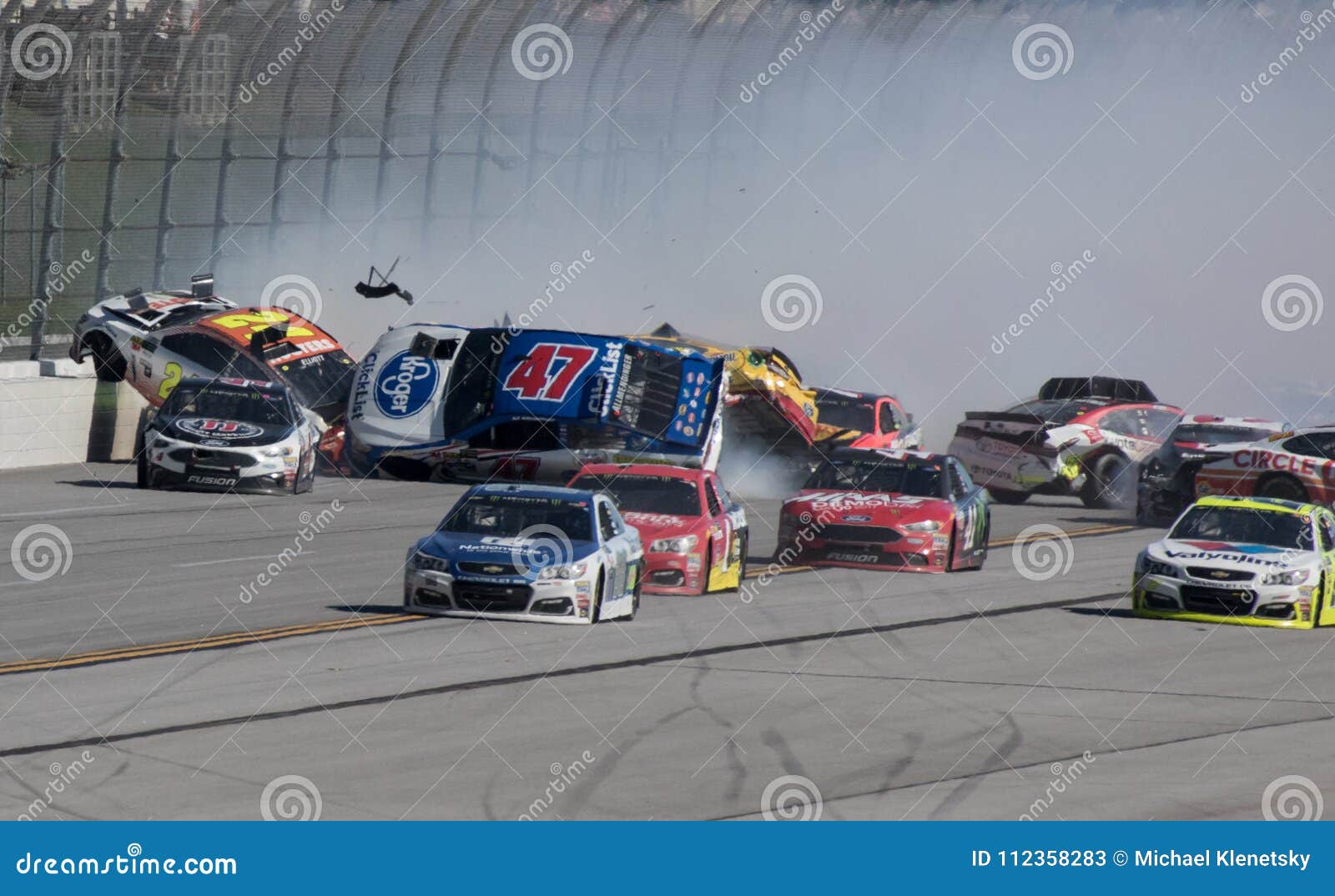 Nascar Wreck editorial stock photo. Image of driving - 112358283