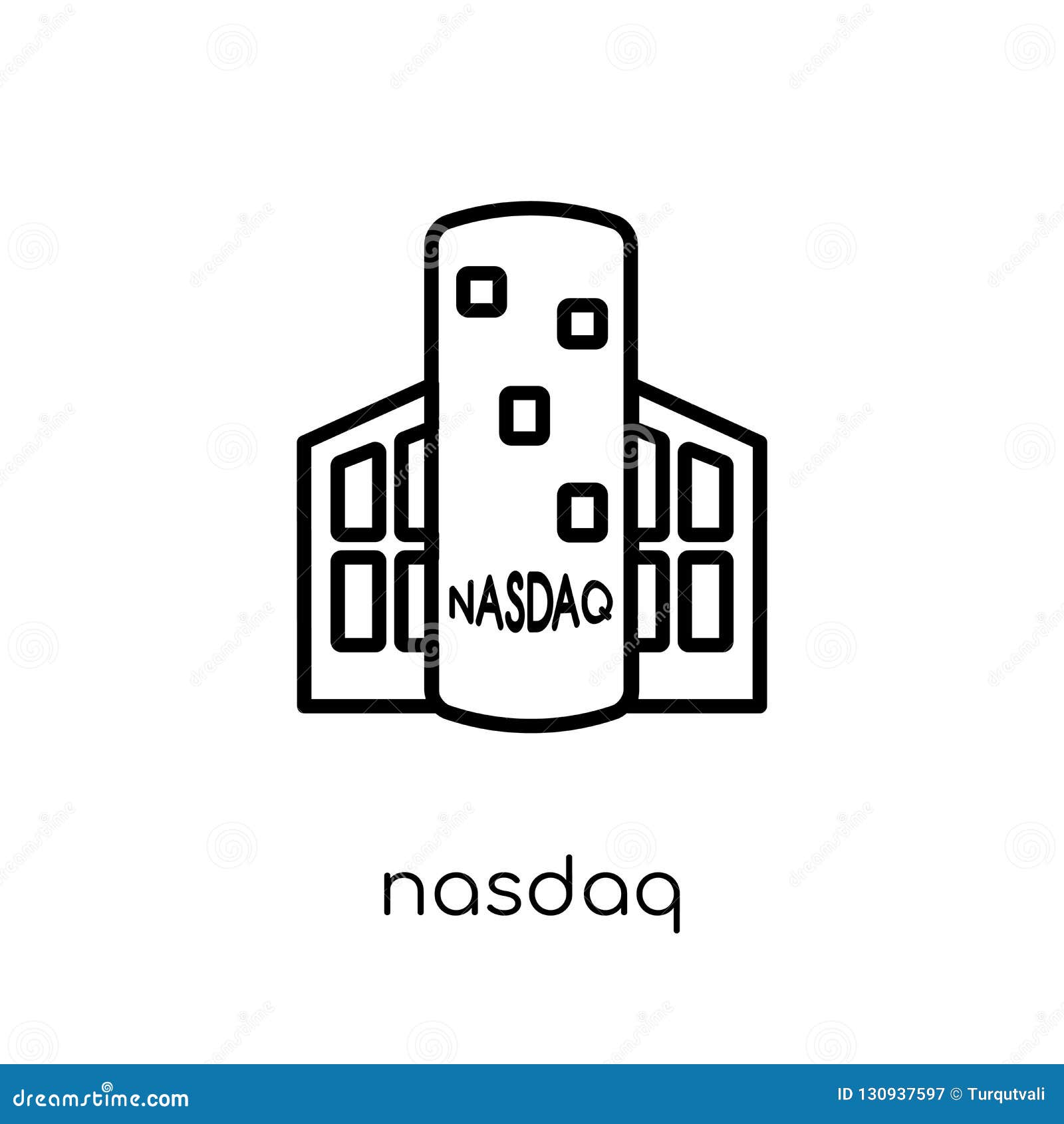 Nasdaq Icon. Trendy Modern Flat Linear Vector Nasdaq Icon on White ...
