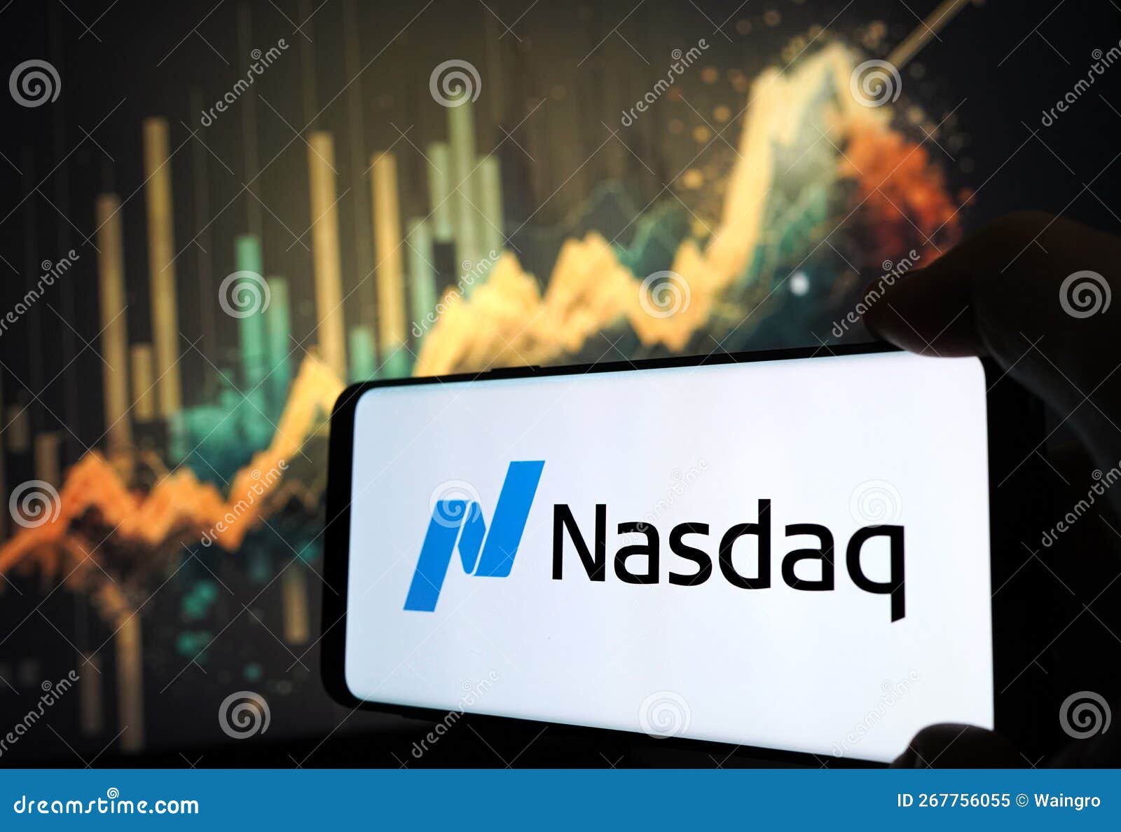 Nasdaq Stock Market - Logo on the Mobile Device Editorial Image - Image ...