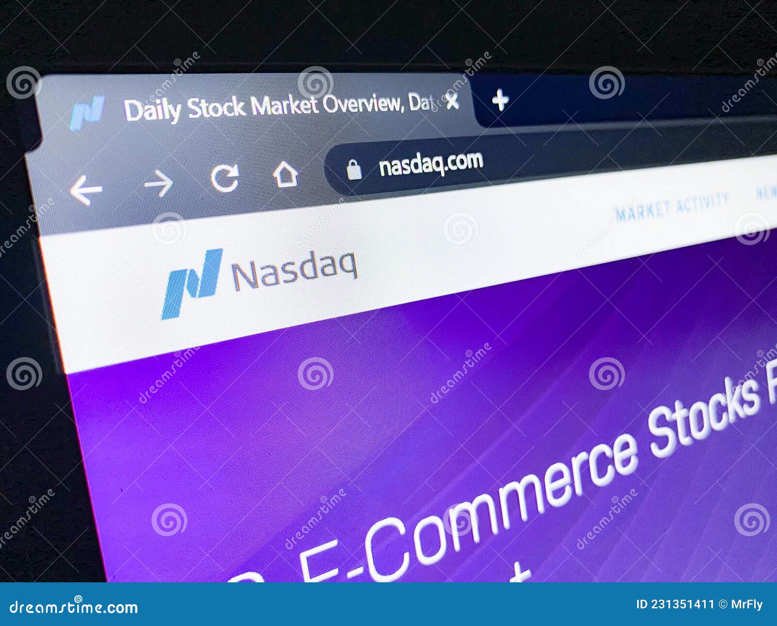 Nasdaq Web Page on a Computer Screen Editorial Photo - Image of shot ...
