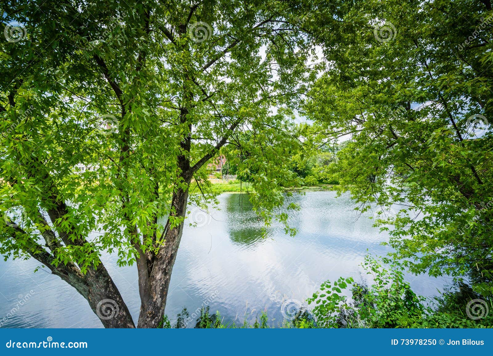 The Nashua River, in Nashua, New Hampshire. Stock Photo - Image of ...