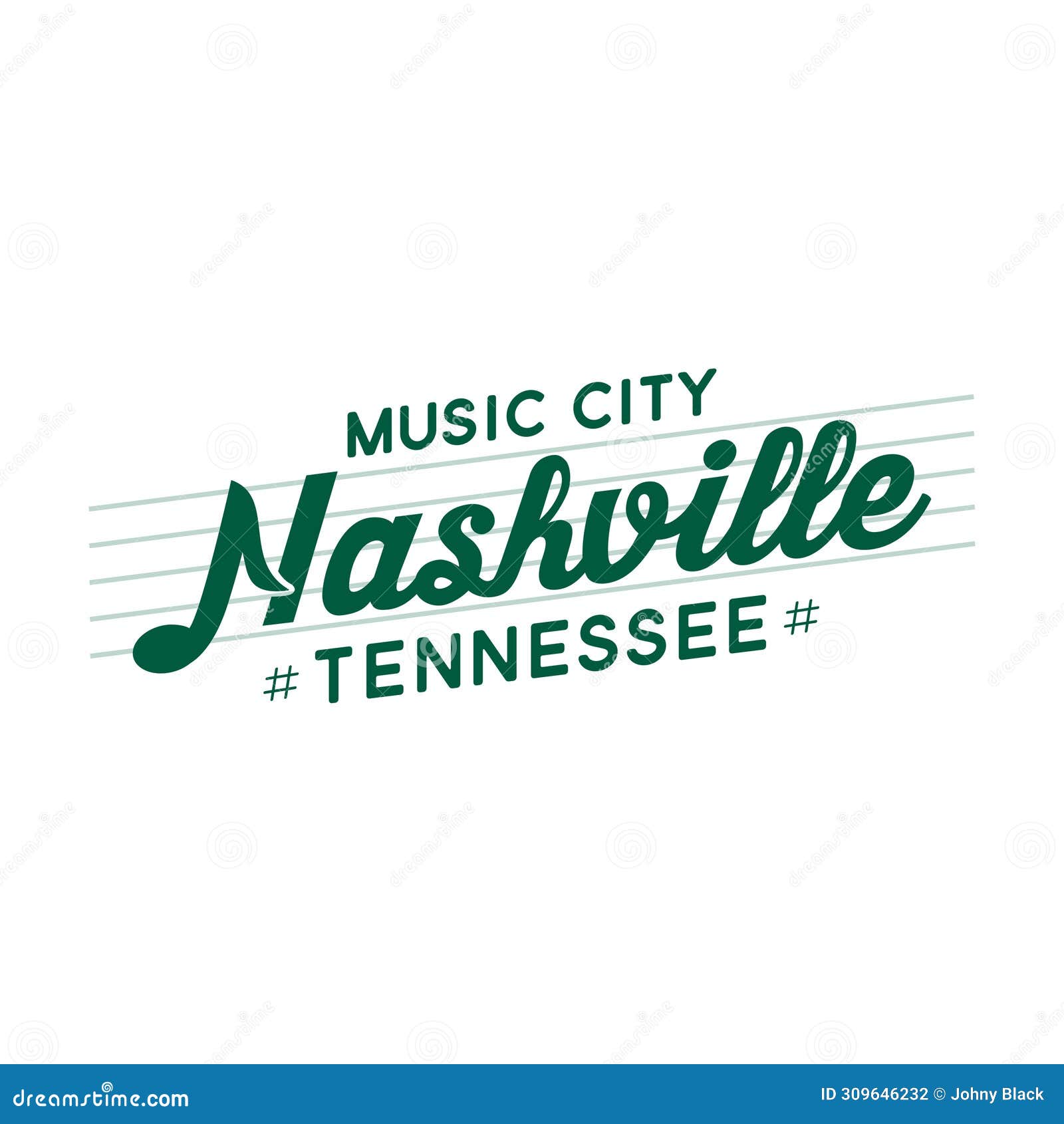 Nashville Music City Lettering Design. Nashville Typography Design ...