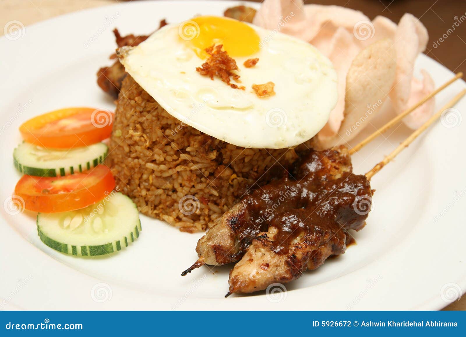 Nasi Goreng - Indonesian Chicken Fried Rice Isolated On White ...