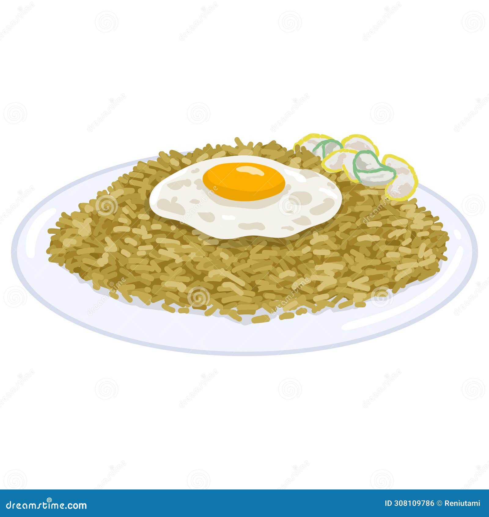 Nasi Goreng Illustration Vector Art Flat Design Stock Illustration ...