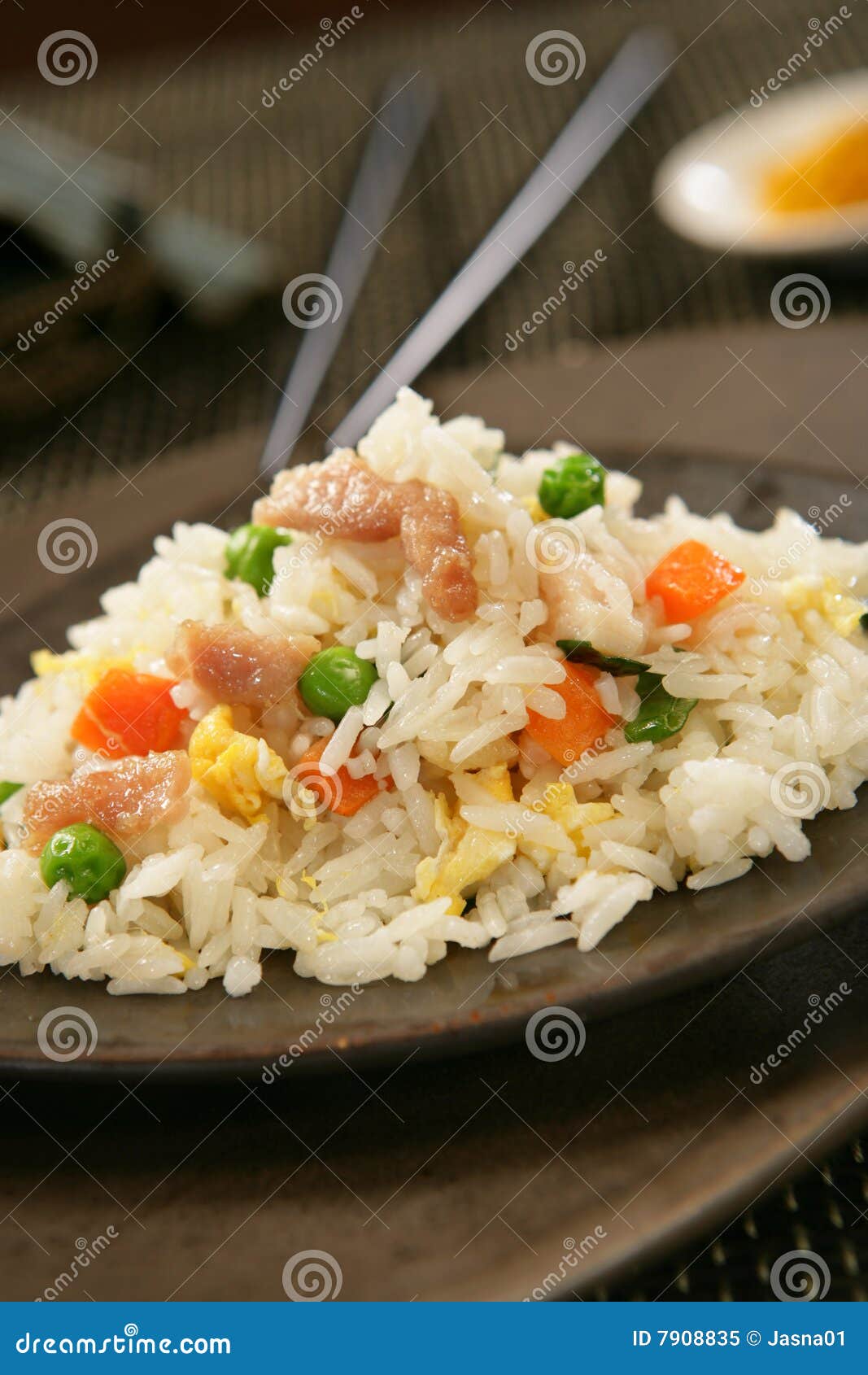 Nasi Goreng - Indonesian Chicken Fried Rice Isolated On White ...