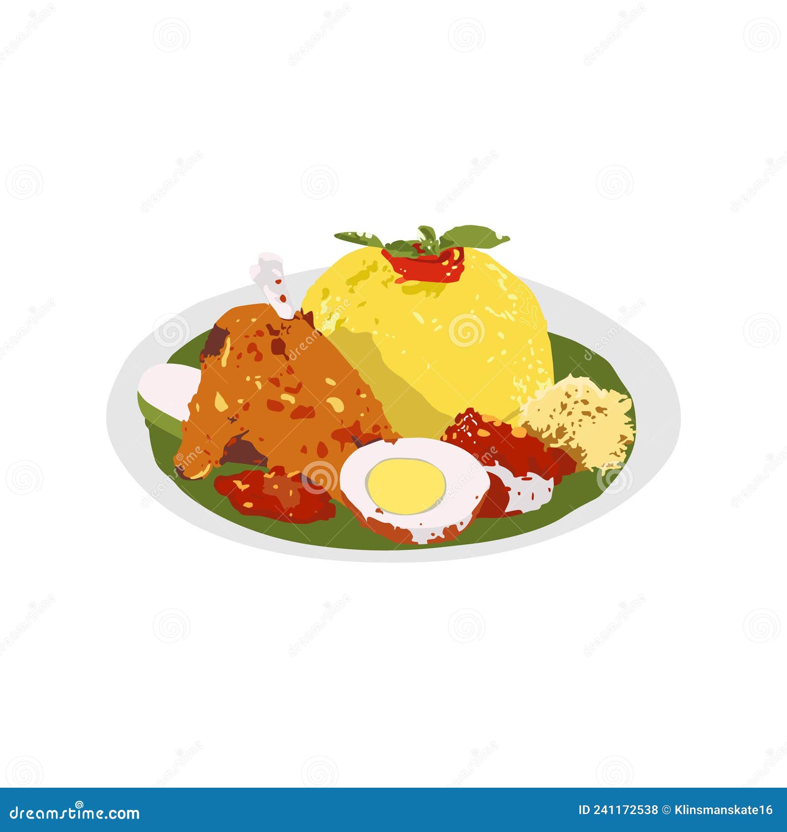 Nasi Kuning Indonesian Food Design Vector Stock Vector - Illustration ...