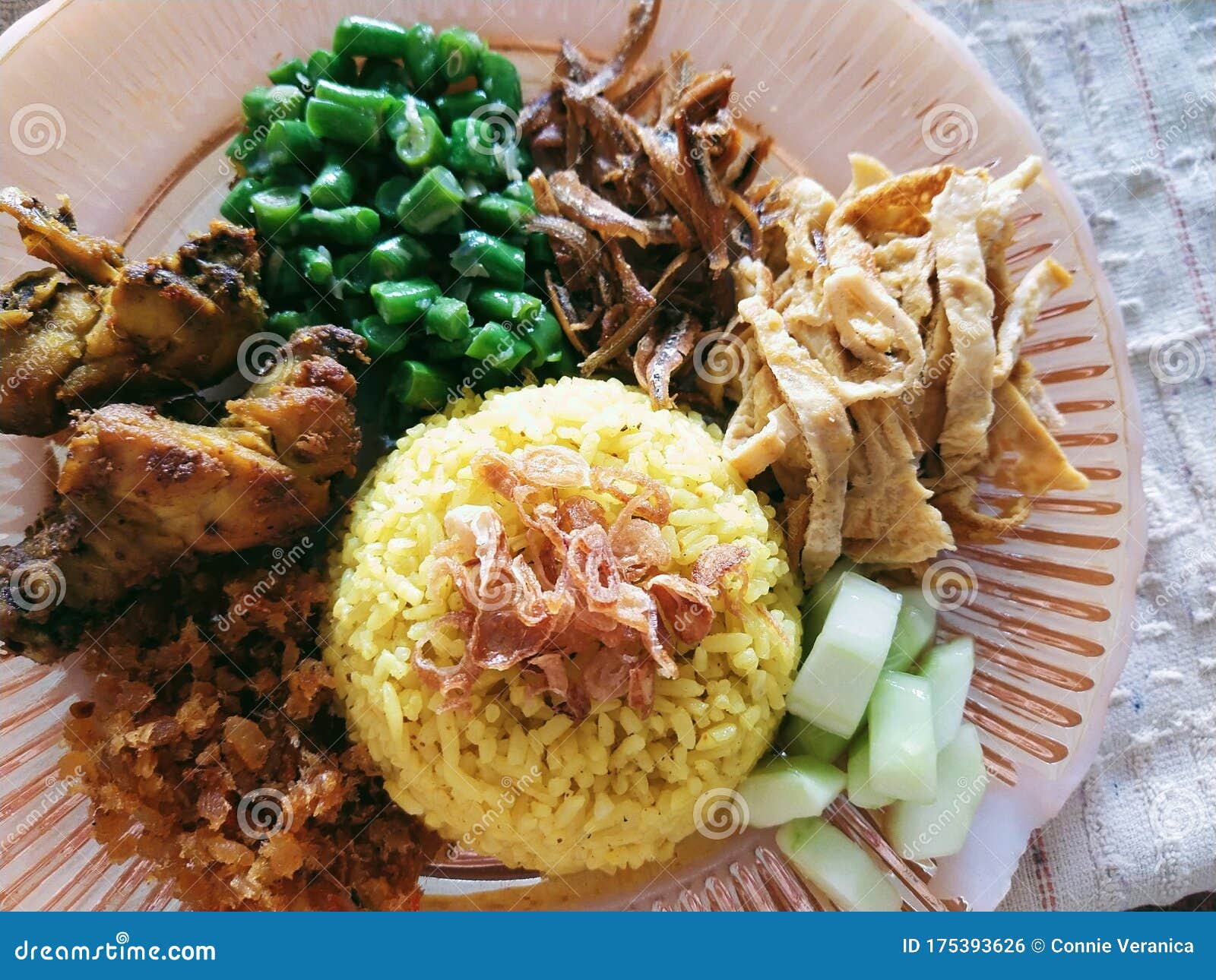 Yellow Rice Complete Set stock photo. Image of omelleteeggs - 175393626