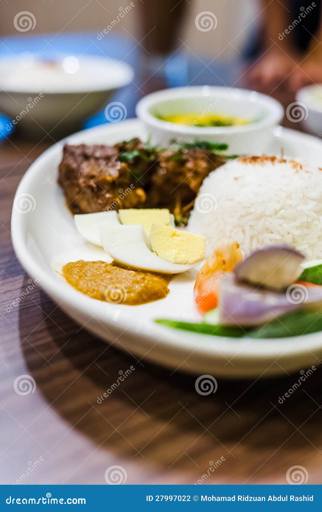 Nasi Lemak Ayam Rendang stock photo. Image of rice, lemak - 27997022
