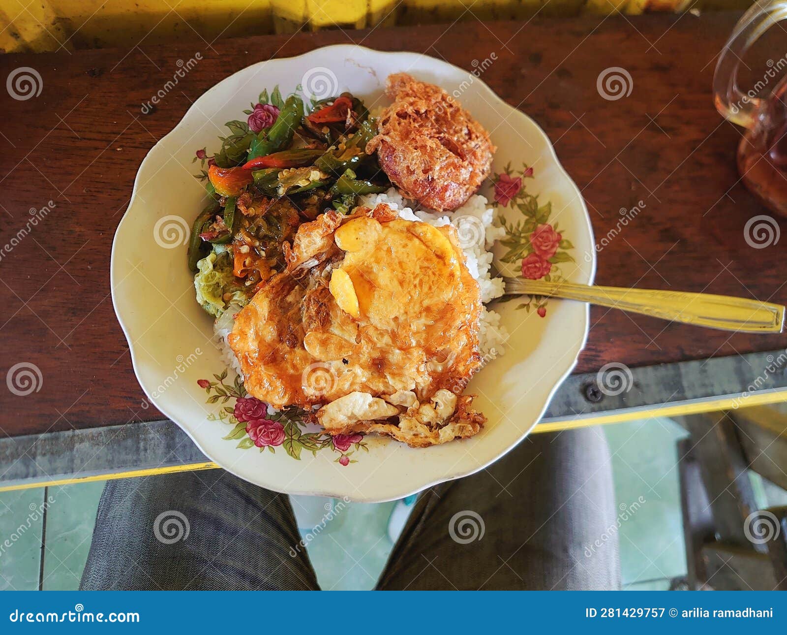 Nasi Rames, a Side Dish of Fried Eggplant, an Authentic Indonesian Food ...