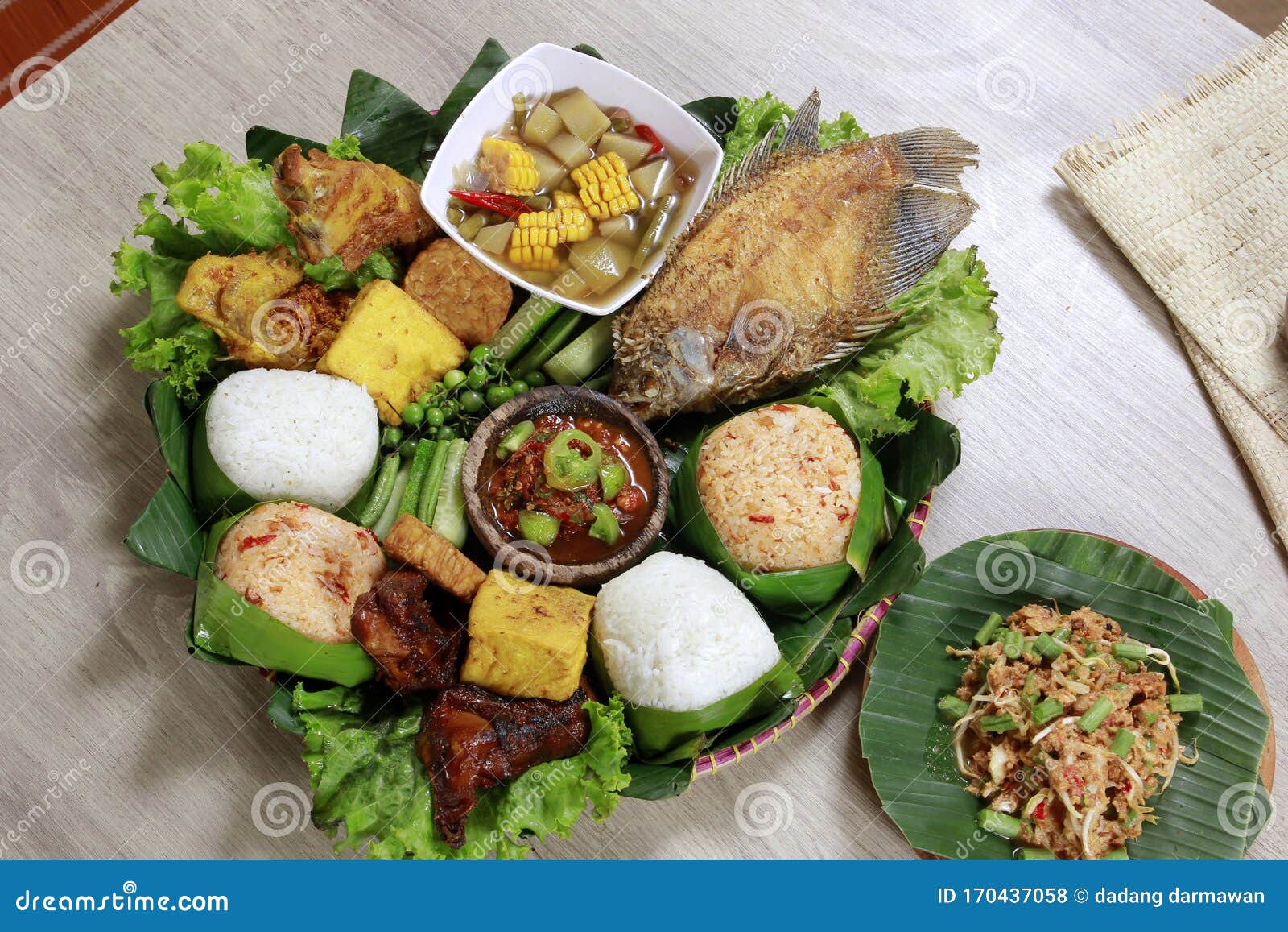 Nasi Timbel Tutug Oncom Komplit and Karedok Indonesian Food Cuisine ... Nasi Timbel Tutug Oncom Komplit and Karedok Indonesian Food Cuisine ...
