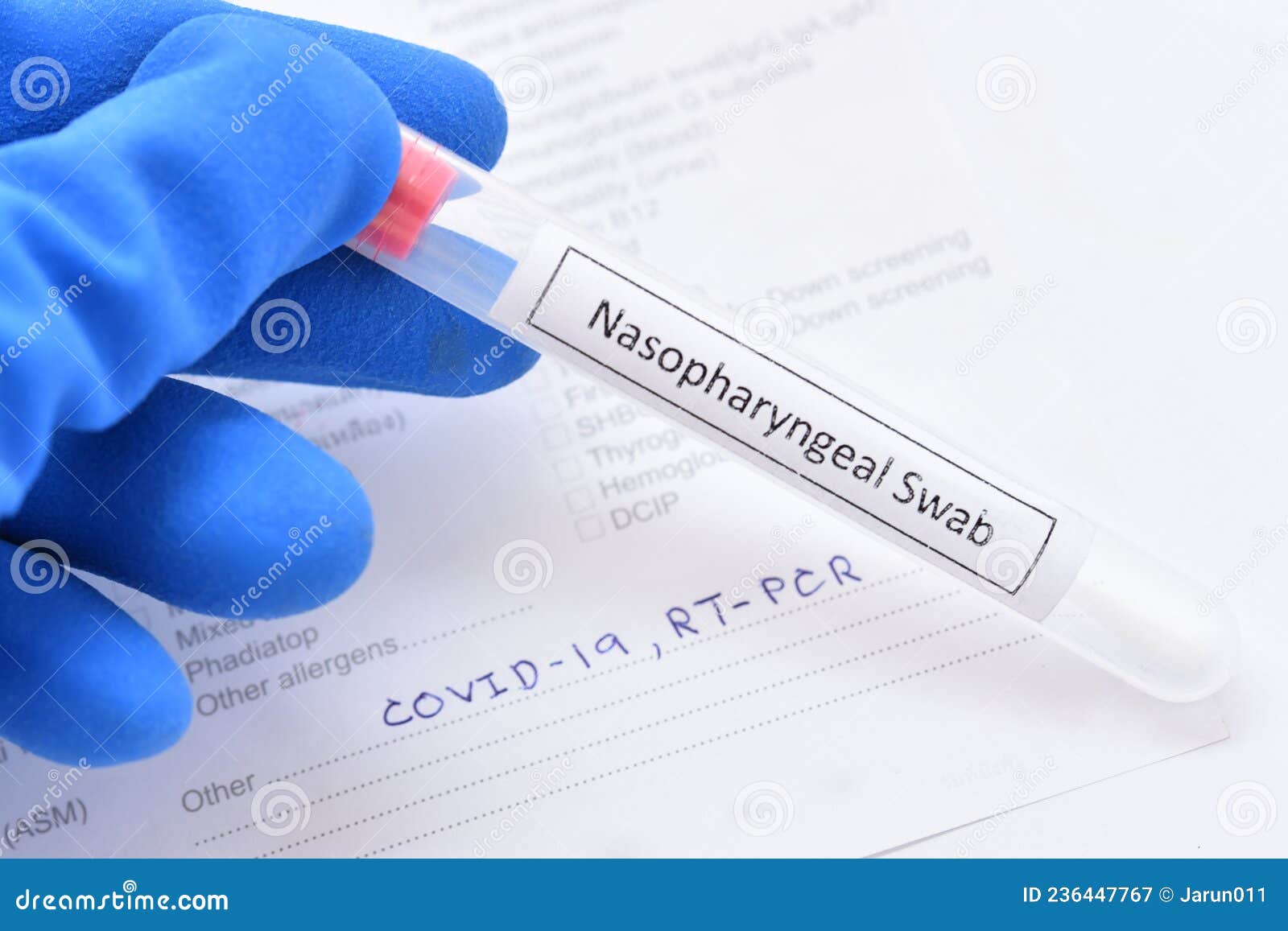 Nasopharyngeal Swab for COVID-19 RT-PCR Test Stock Image - Image of ...