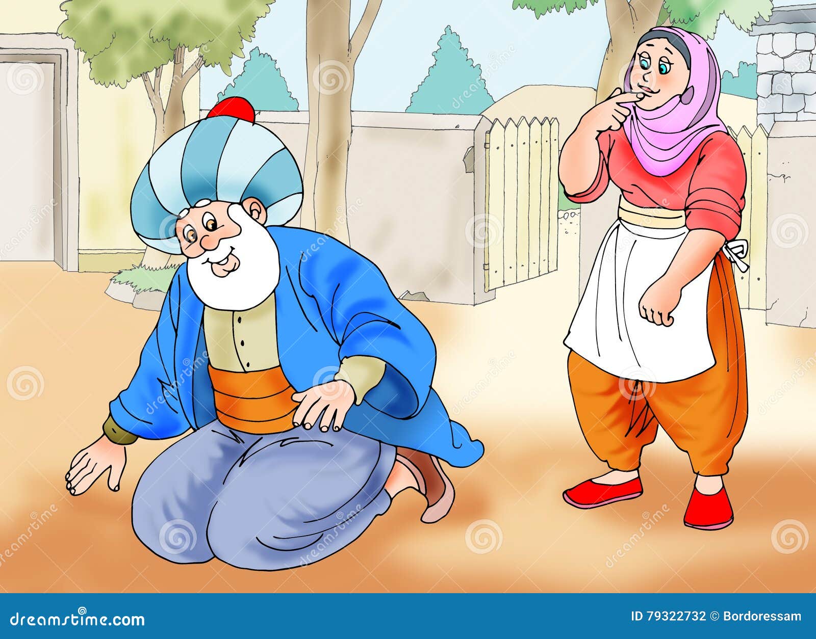 Nasreddin Hodja, Turco Masalli Stock de ilustración - Ilustración de ...