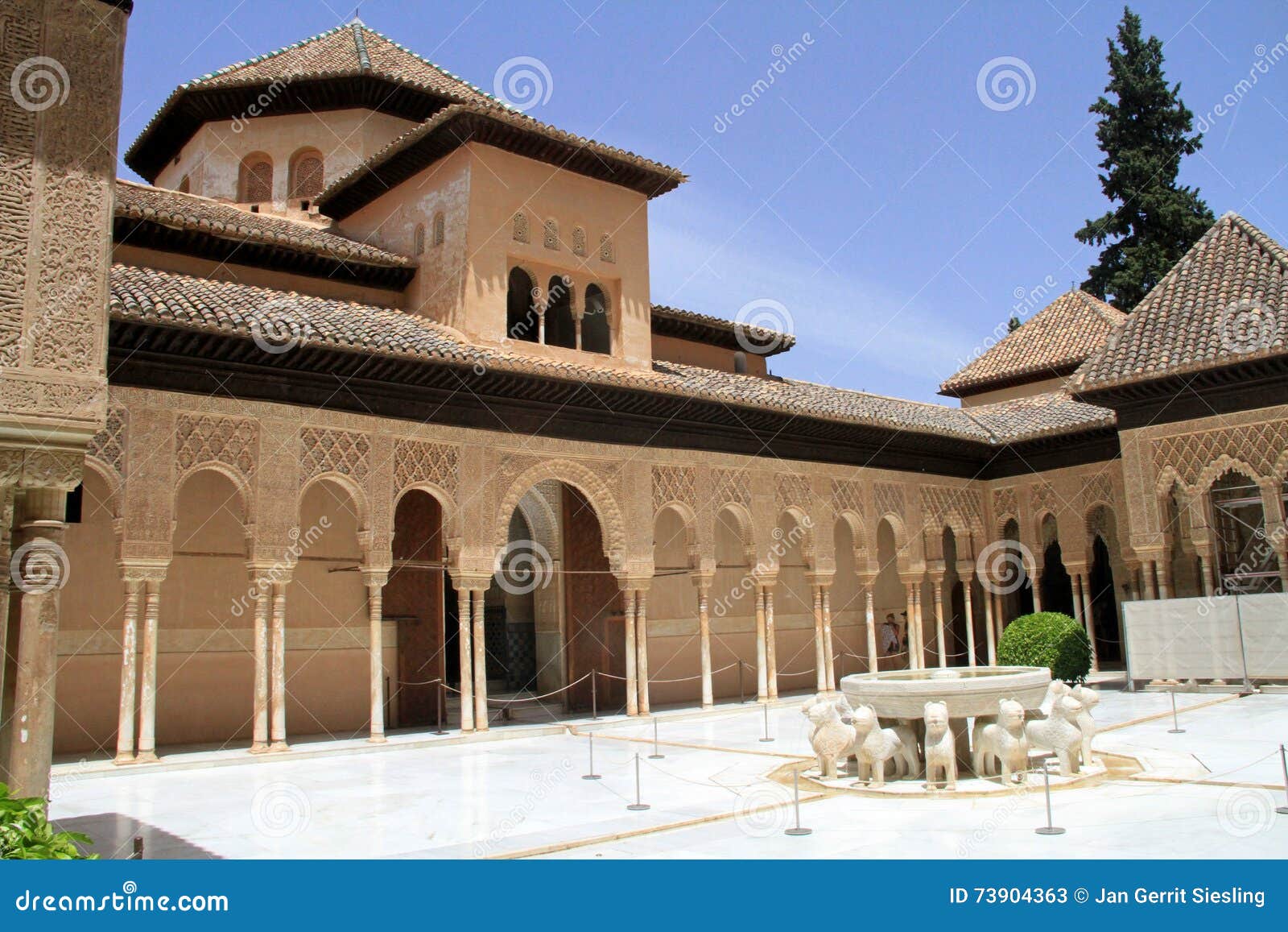 Nasrid palace at Alhambra stock image. Image of patio - 73904363