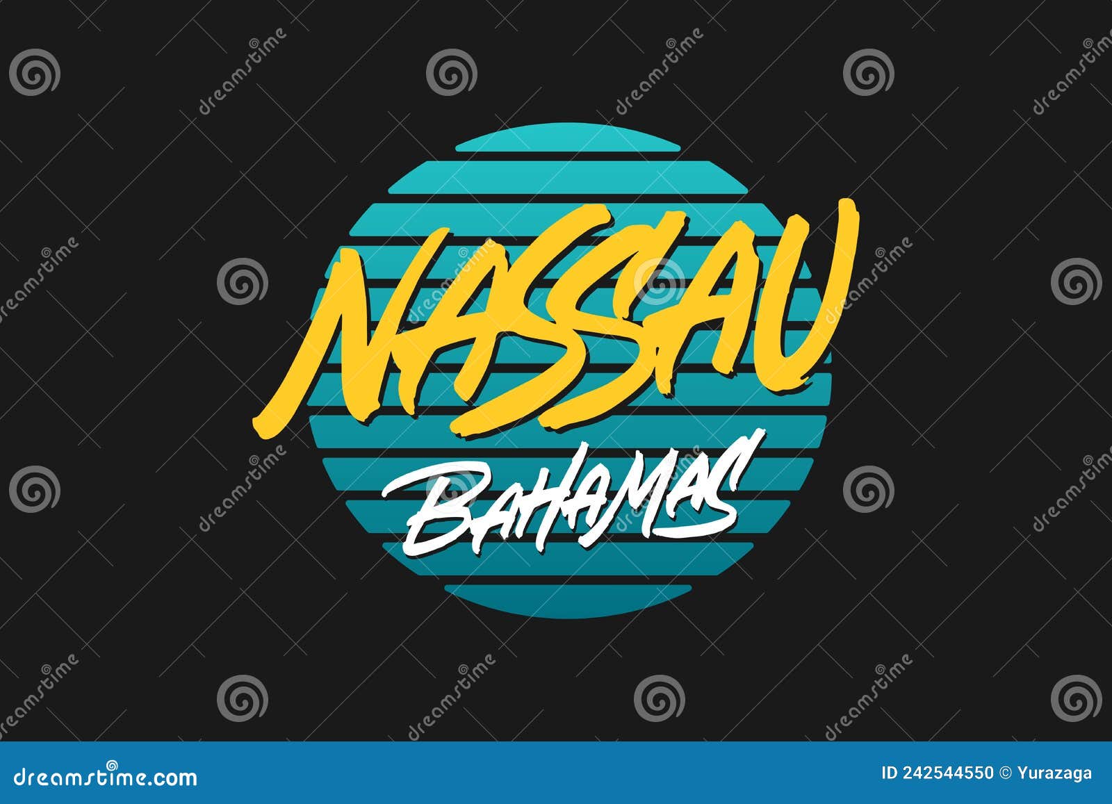 Nassau Bahamas Lettering Design Stock Vector - Illustration of letter ...