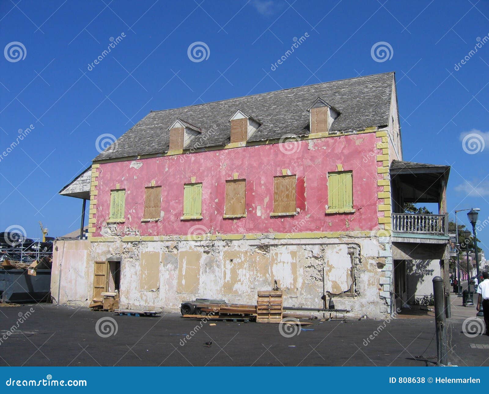 Nassau Bahamas Old Pink Building Stock Photo - Image of ship, upscale ...