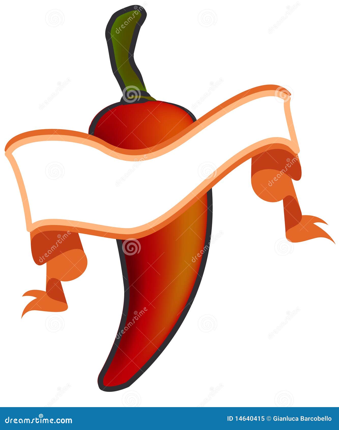 Nastro Del Peperoncino Rosso Caldo Illustrazione Vettoriale ...