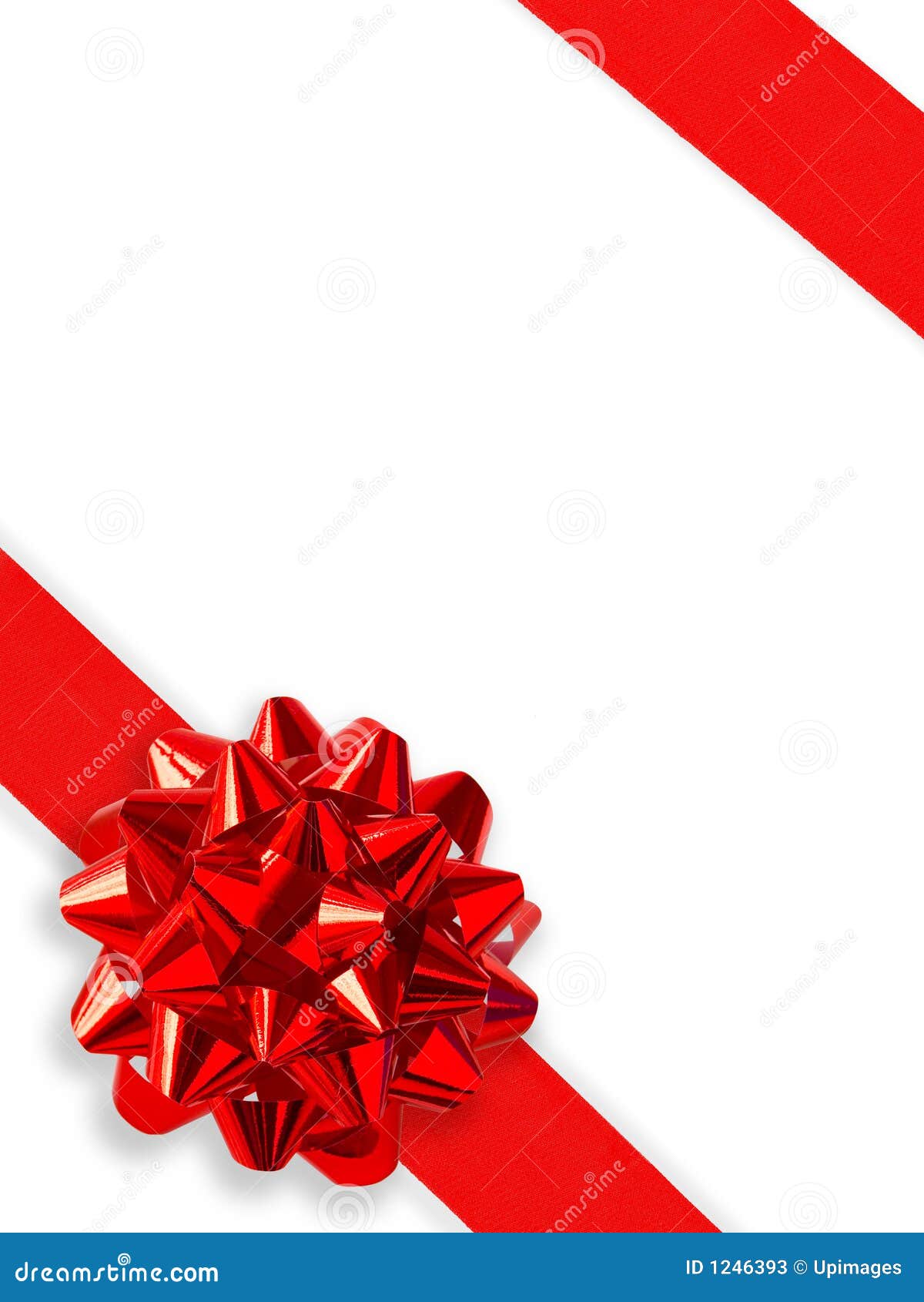 Nastro Rosso Del Regalo Sopra Bianco Immagine Stock - Immagine di bordo ...