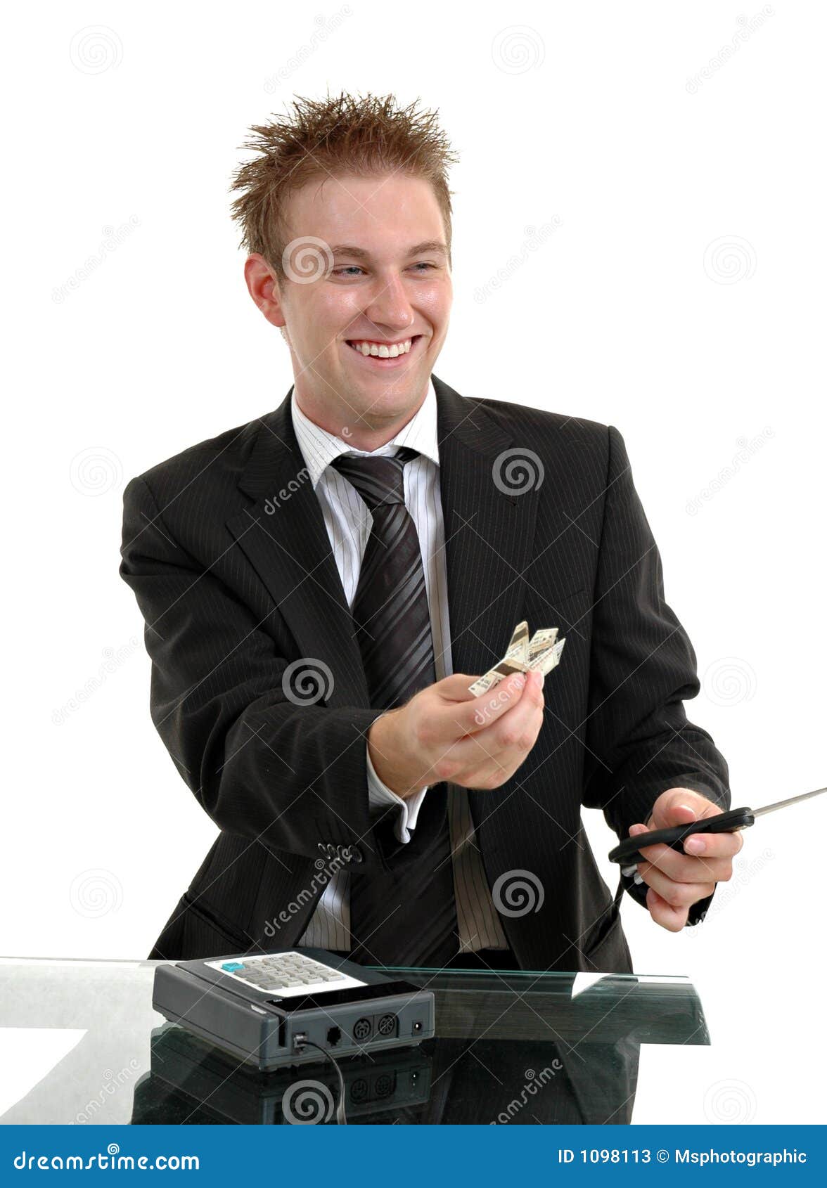 Nasty Sales Clerk stock image. Image of person, card, scissors - 1098113
