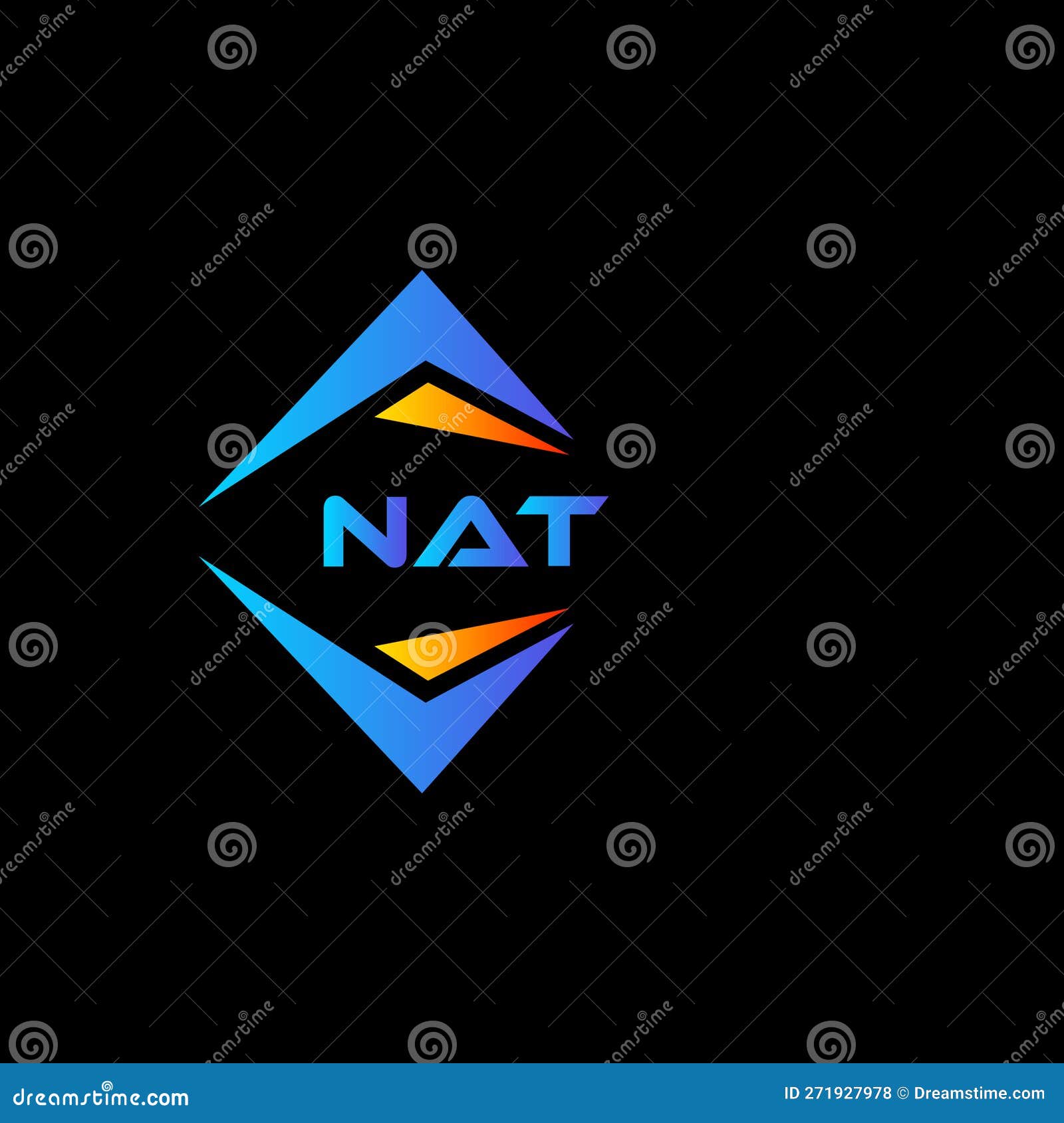 NAT Abstract Technology Logo Design on Black Background. NAT Creative ...