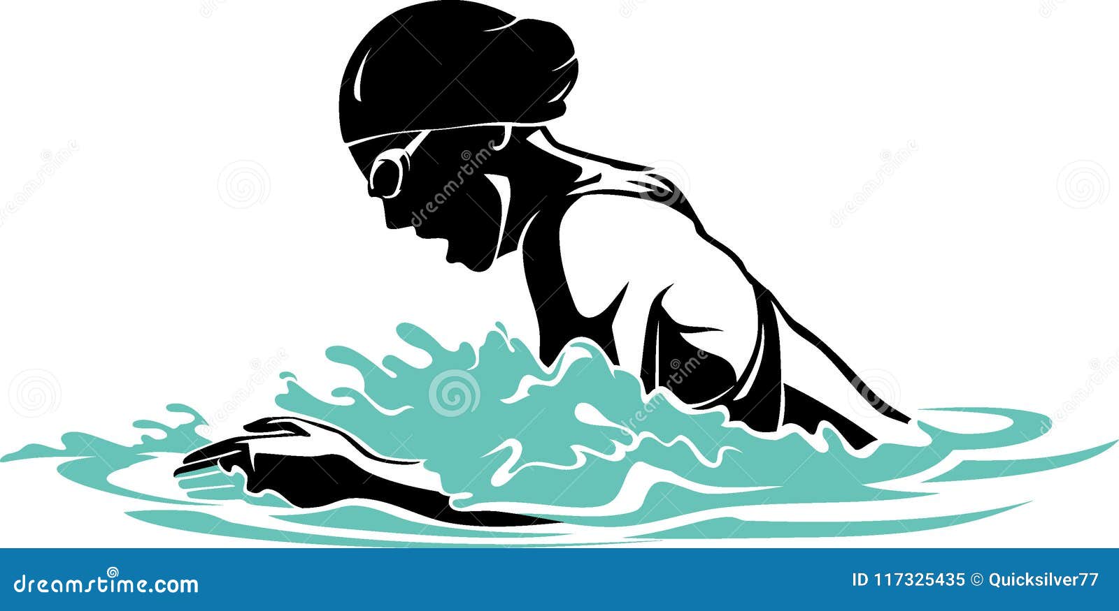 Natación Del Movimiento De Pecho Ilustración del Vector - Ilustración ...