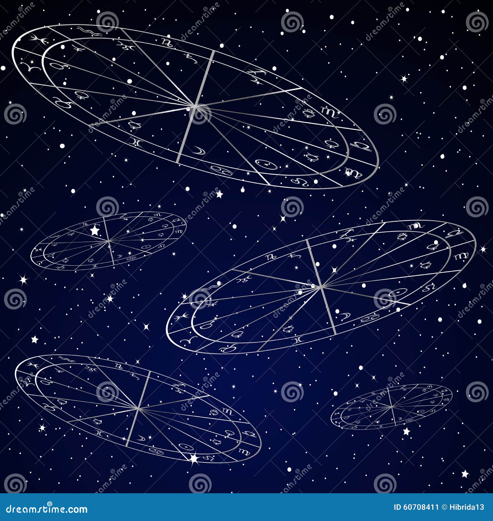 Astrology Background. Example Of The Natal Chart The Planets In The ...