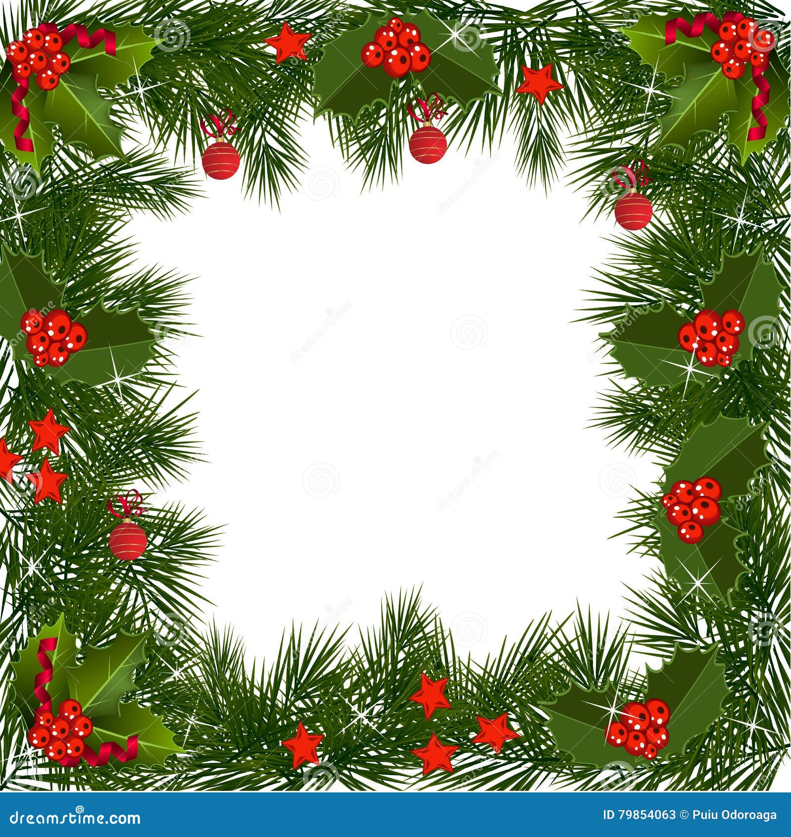 Natal Garland Border ilustração do vetor. Ilustração de fita - 79854063