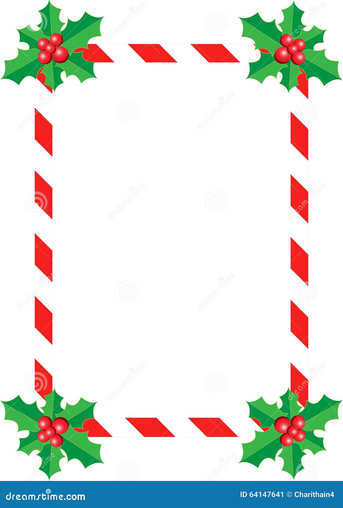 Natal Holly Border ilustração do vetor. Ilustração de folha - 64147641